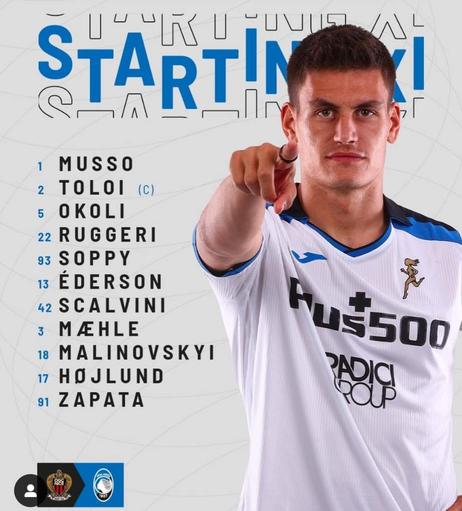Ecco l'undici di partenza col Nizza | Atalantini.com